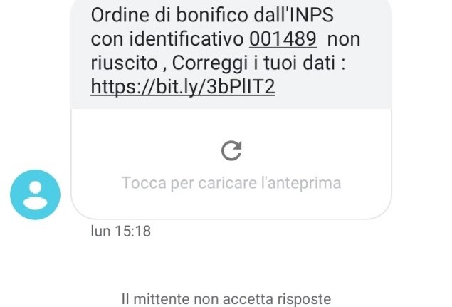 Truffe via sms: «Attenti ai finti messaggi dell'Inps» - UmbriaON Truffe via sms: «Attenti ai finti messaggi dell'Inps» - UmbriaON