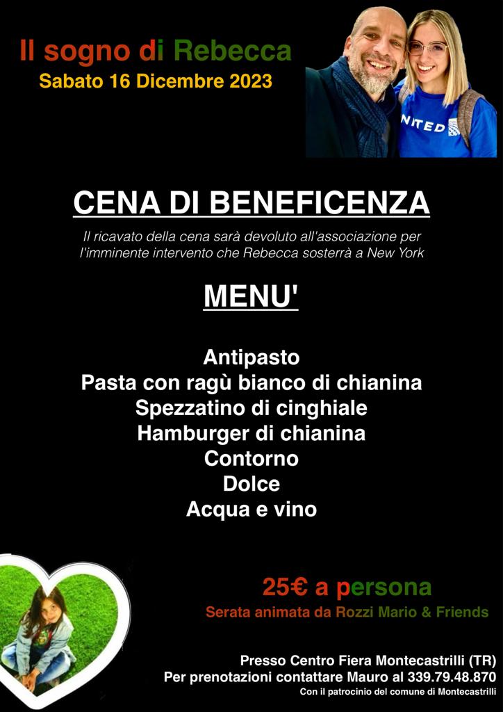 Montecastrilli in aiuto di Rebecca: rinviata la cena benefica per ...