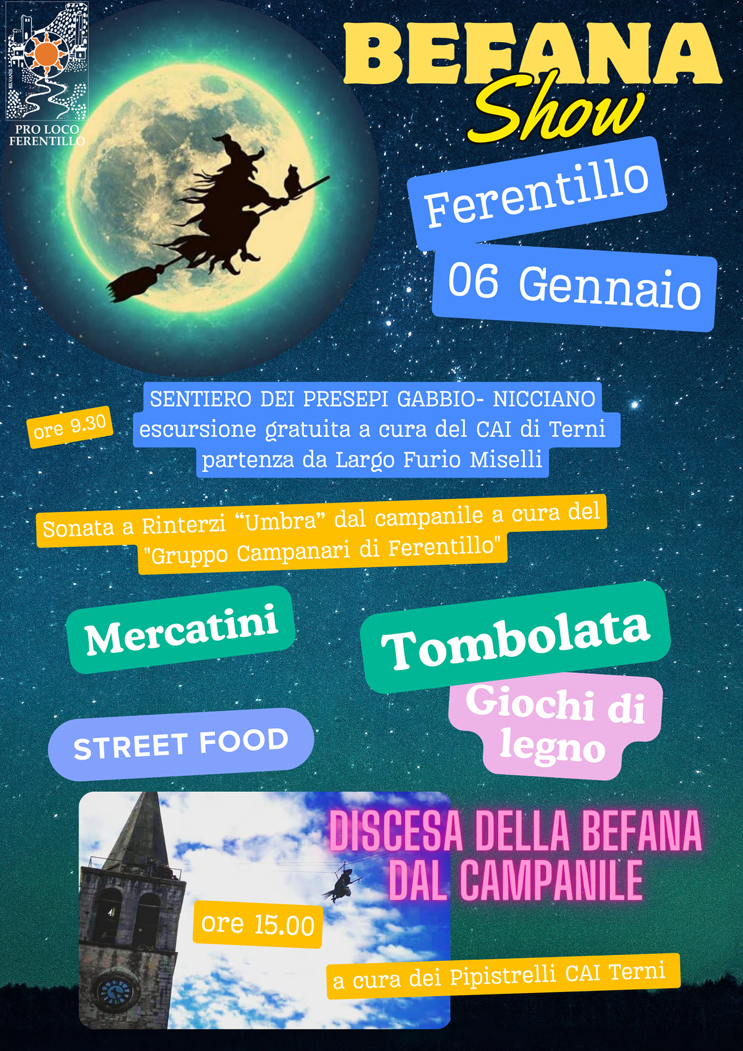 Ferentillo, c'è ‘Befana show’: street food, escursione con il Cai e ...